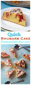 Quick Rhubarb Cake - The Seaside Baker