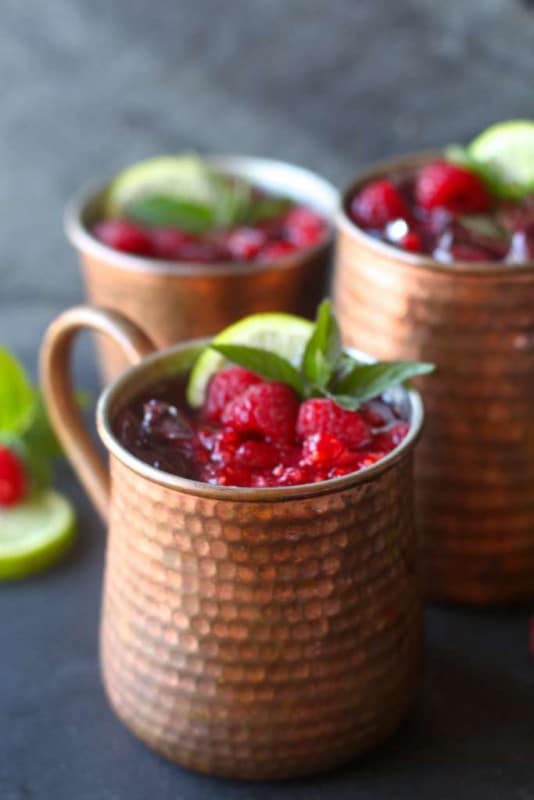 Raspberry Moscow Mules - The Seaside Baker