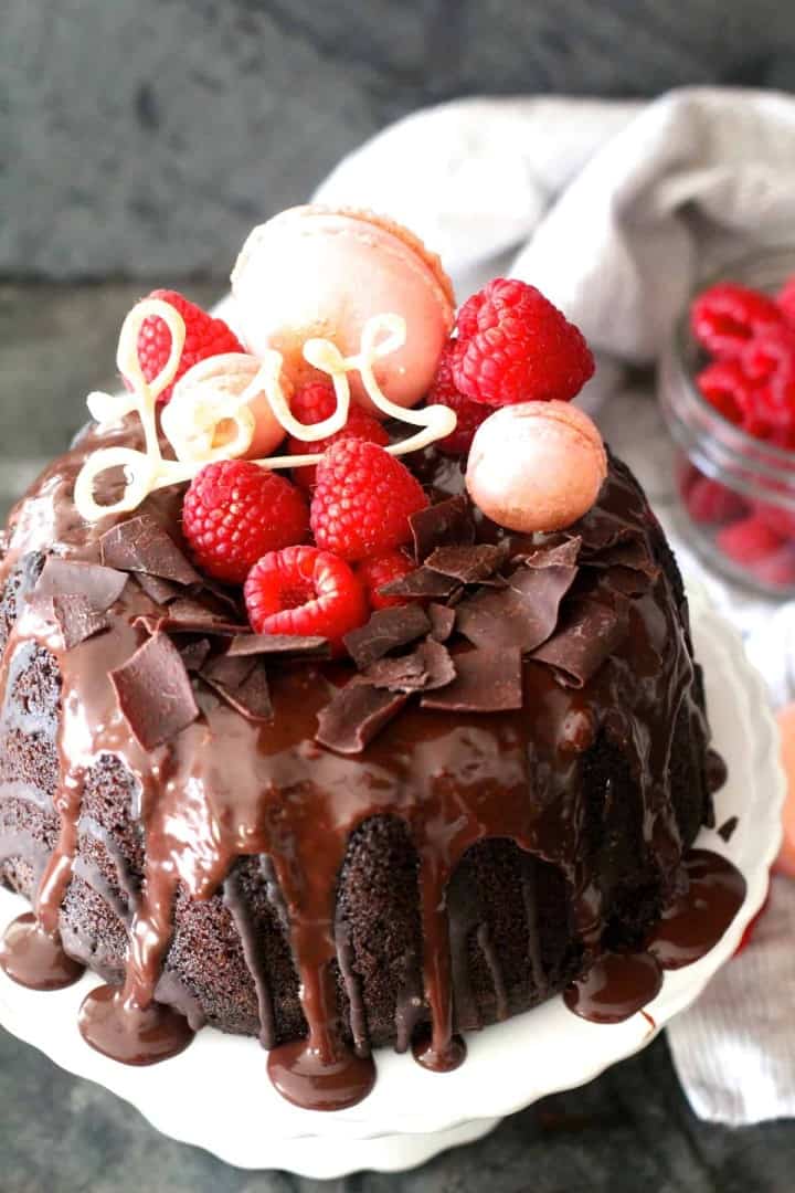 Chocolate Raspberry Bundt Cake - The Seaside Baker