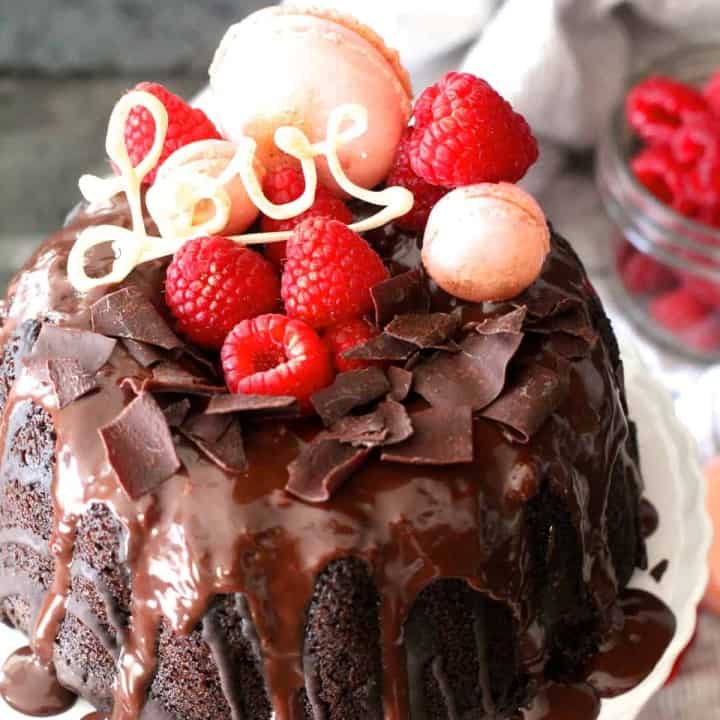 Chocolate Raspberry Bundt Cake - The Seaside Baker