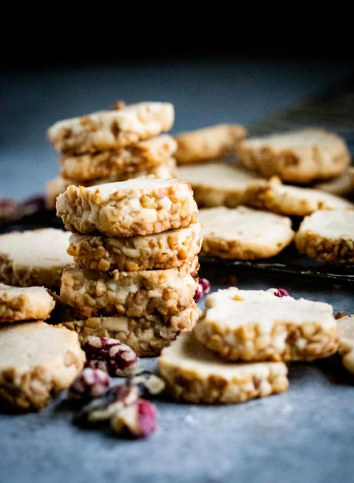 Brown Sugar Walnut Shortbread Cookies - The Seaside Baker