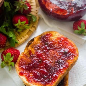 Strawberry Mint Jam - The Seaside Baker