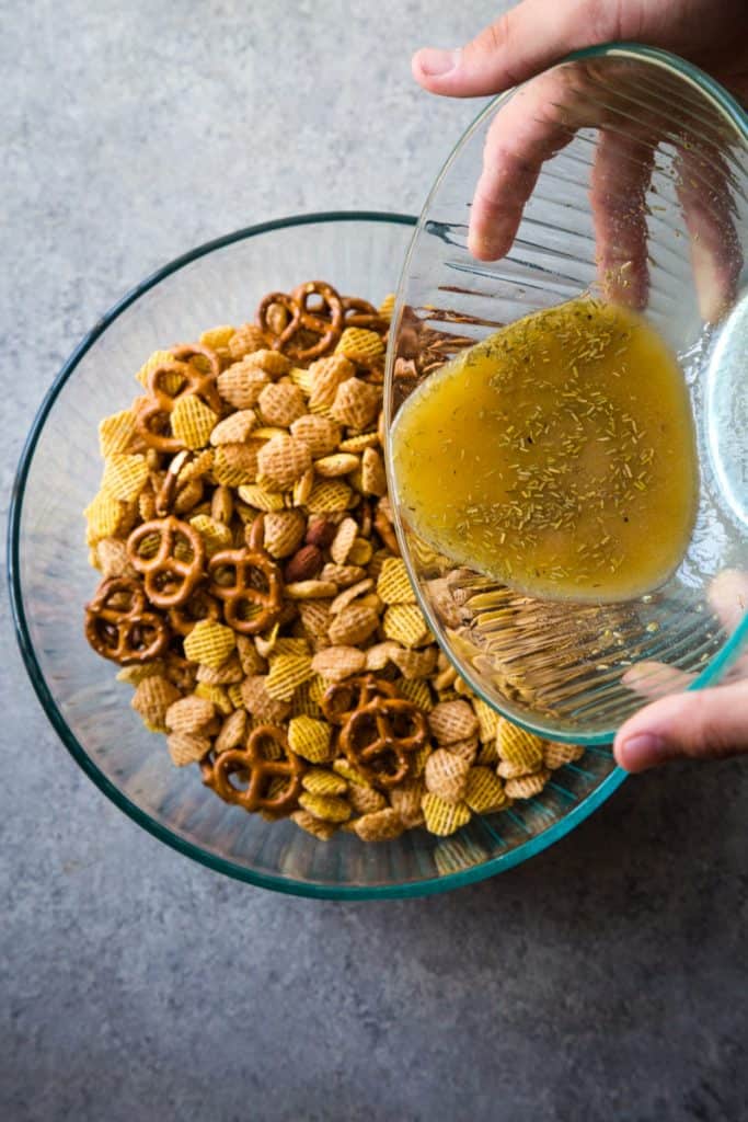 Rosemary Garlic Chex Mix - The Seaside Baker