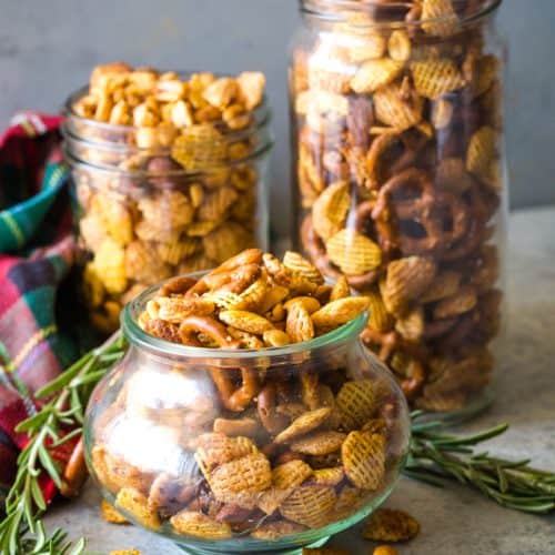 Rosemary Garlic Chex Mix - The Seaside Baker