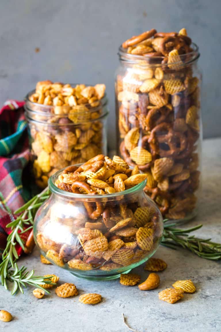 Rosemary Garlic Chex Mix - The Seaside Baker