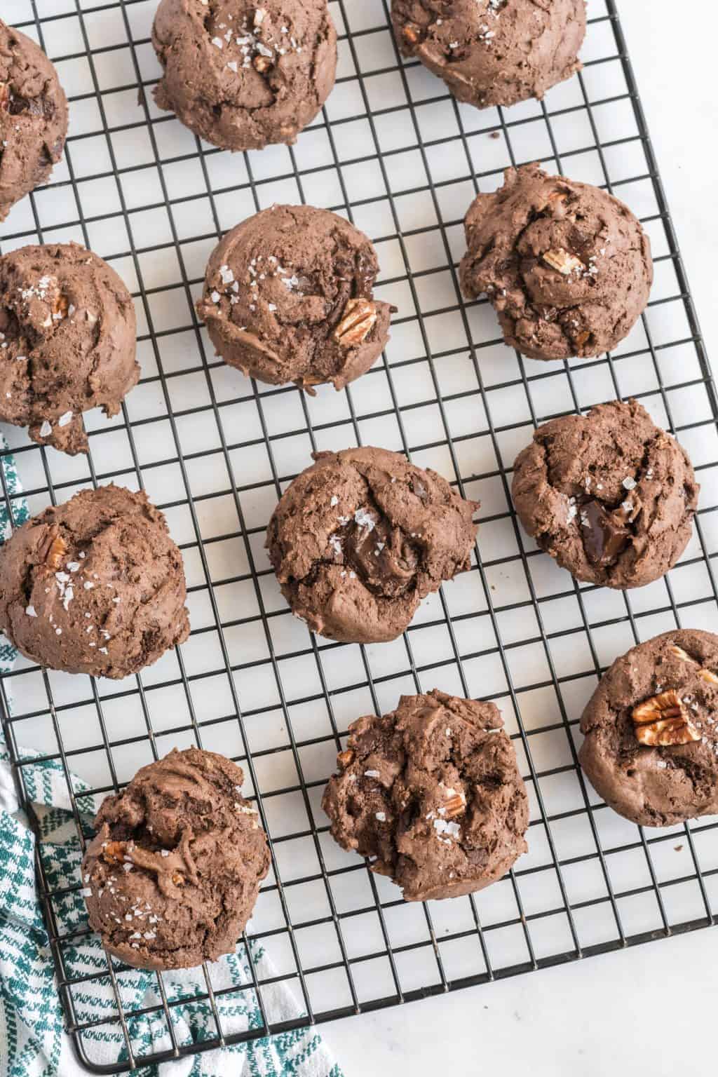 Double Chocolate Pecan Cookies - The Seaside Baker