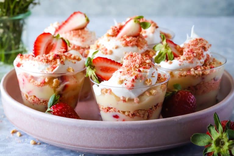 Strawberry Shortcake Pudding Cups - The Seaside Baker