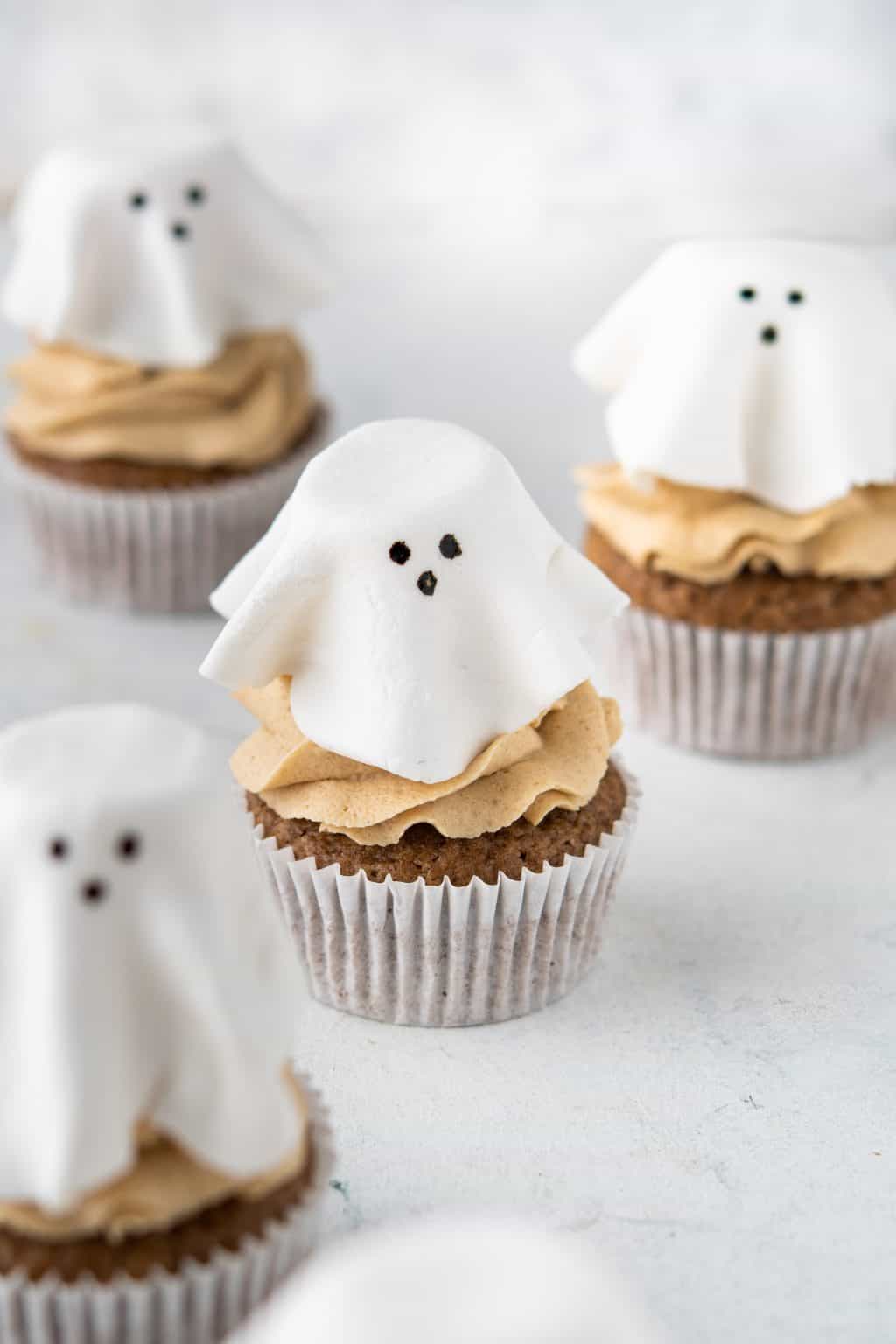 Fondant Floating Ghost Cupcakes - The Seaside Baker