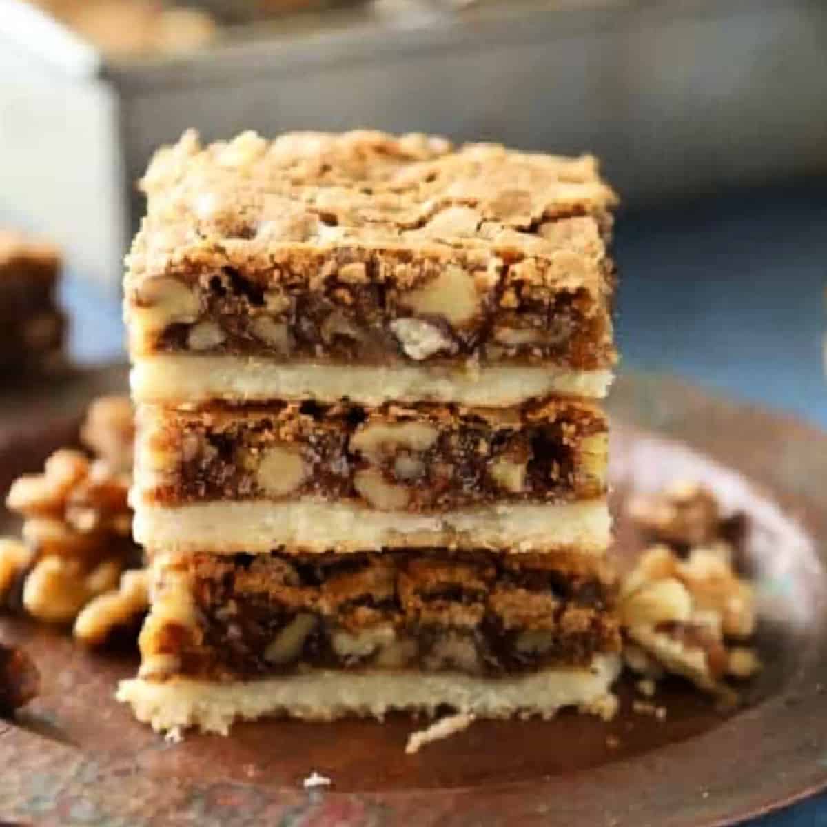 Brown Sugar Walnut Shortbread Bars - The Seaside Baker