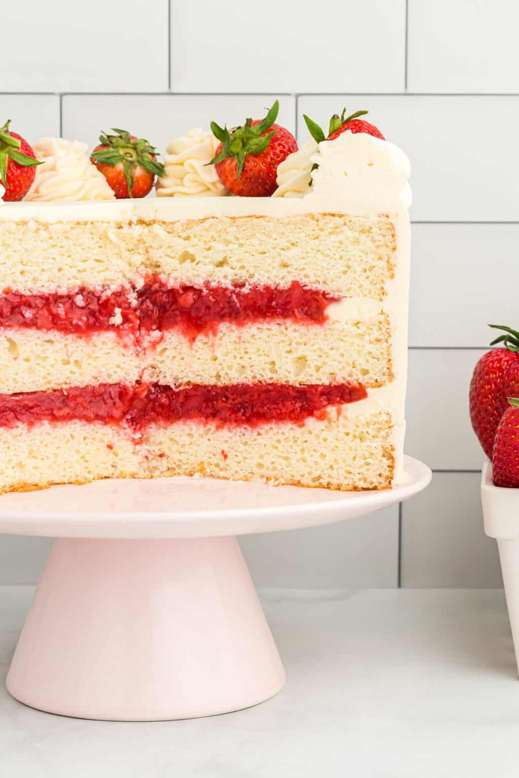 How To Make An Easy Strawberry Cake Filling Recipe - The Seaside Baker