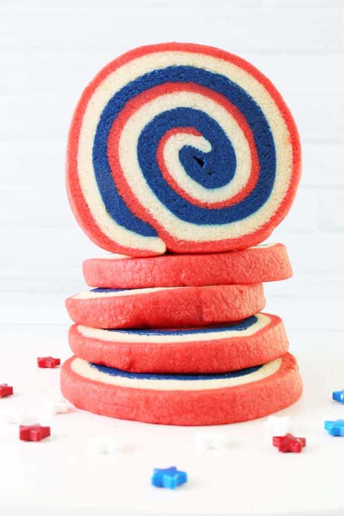 The Best 4th of July Patriotic Pinwheel Sugar Cookies - The Seaside Baker
