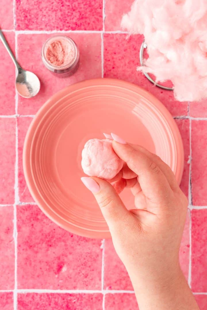 Barbie Vodka Cotton Candy Cocktail with Glitter Bomb - The Seaside Baker