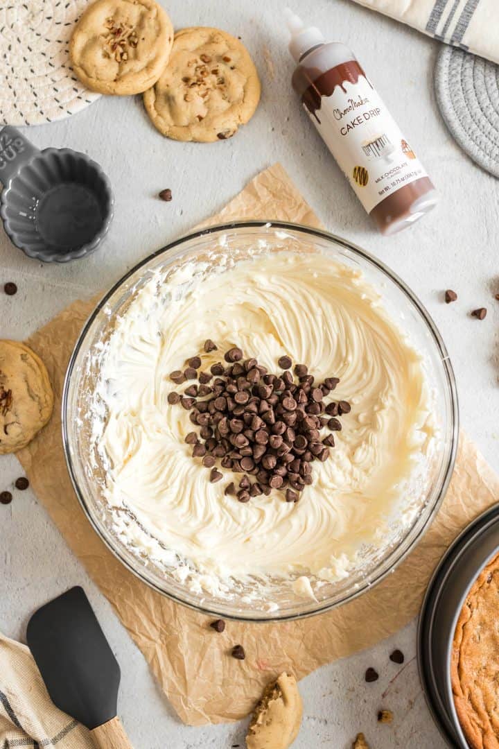 Ultimate Chocolate Chip Cookie Dough Cheesecake - The Seaside Baker
